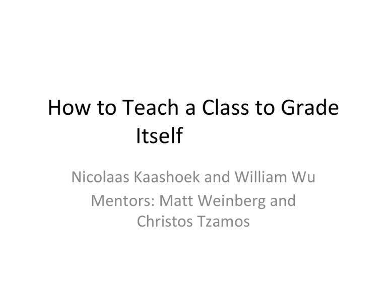 How To Teach A Class To Grade Itself