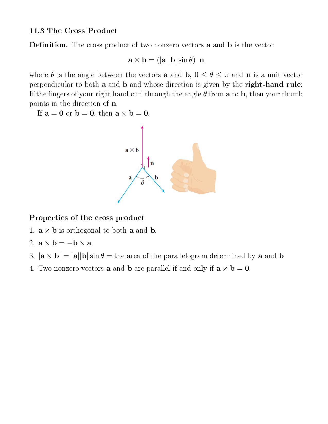 11 3 The Cross Product