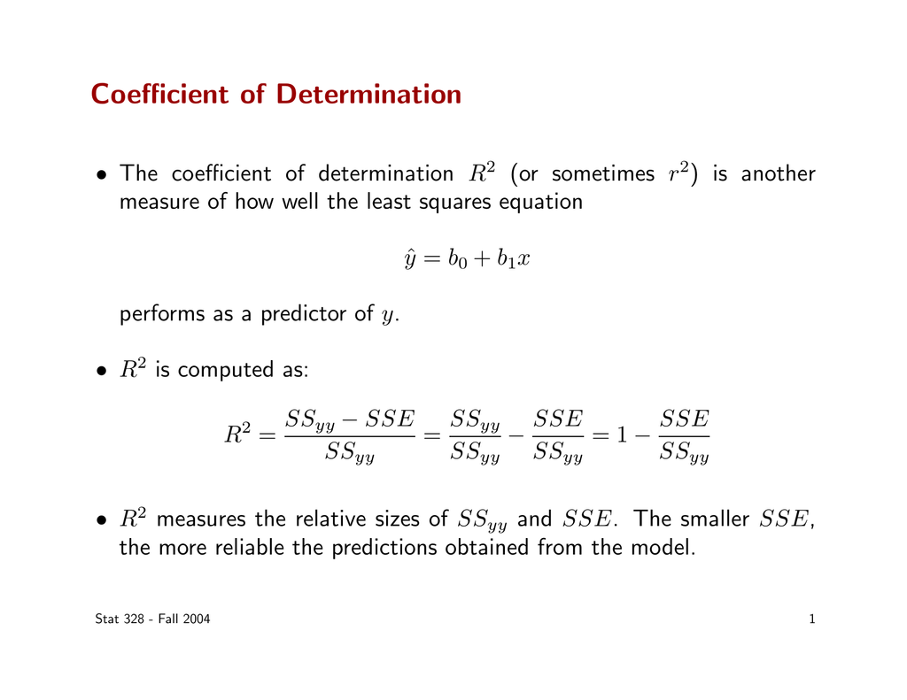 Coefficient Of Determination