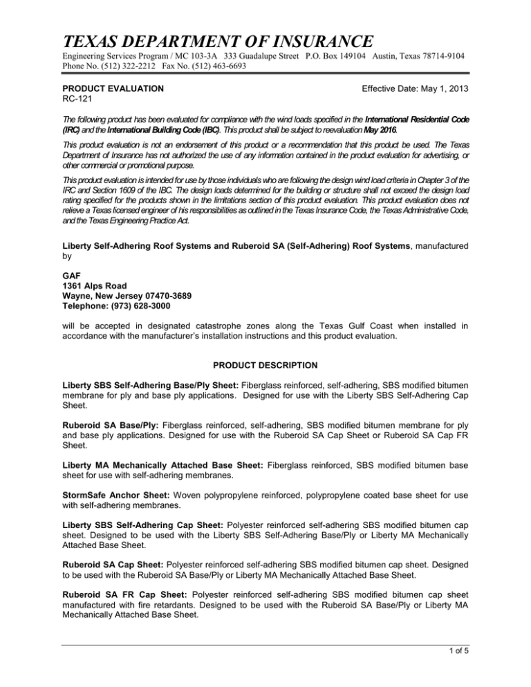 TEXAS DEPARTMENT OF INSURANCE