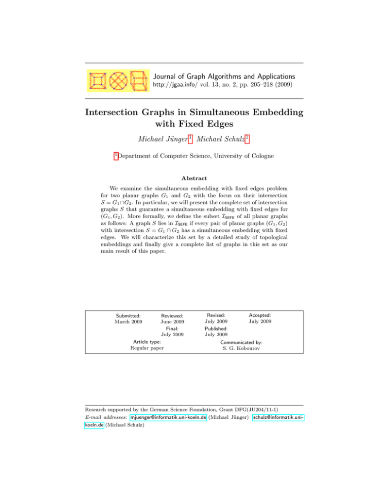 Intersection Graphs In Simultaneous Embedding With Fixed Edges Michael J¨