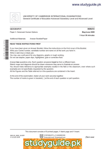 Example Candidate Responses (Standards Booklet) 9696 Cambridge ...