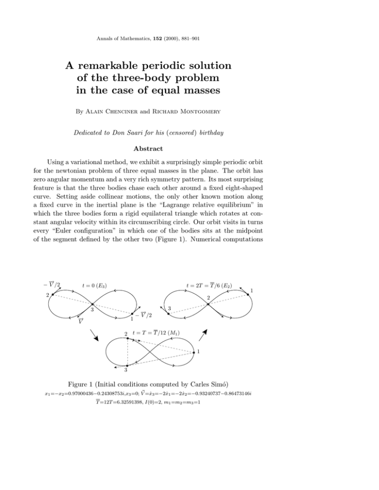 Figure Eight Orbit Three-Body Problem