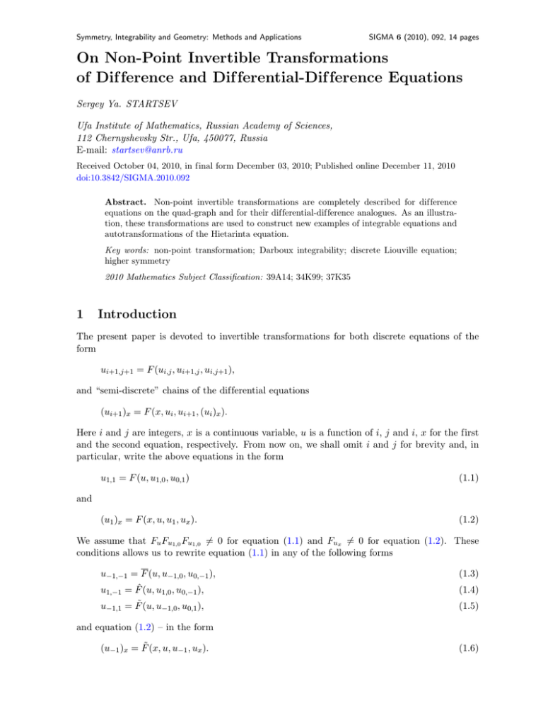 On Non Point Invertible Transformations