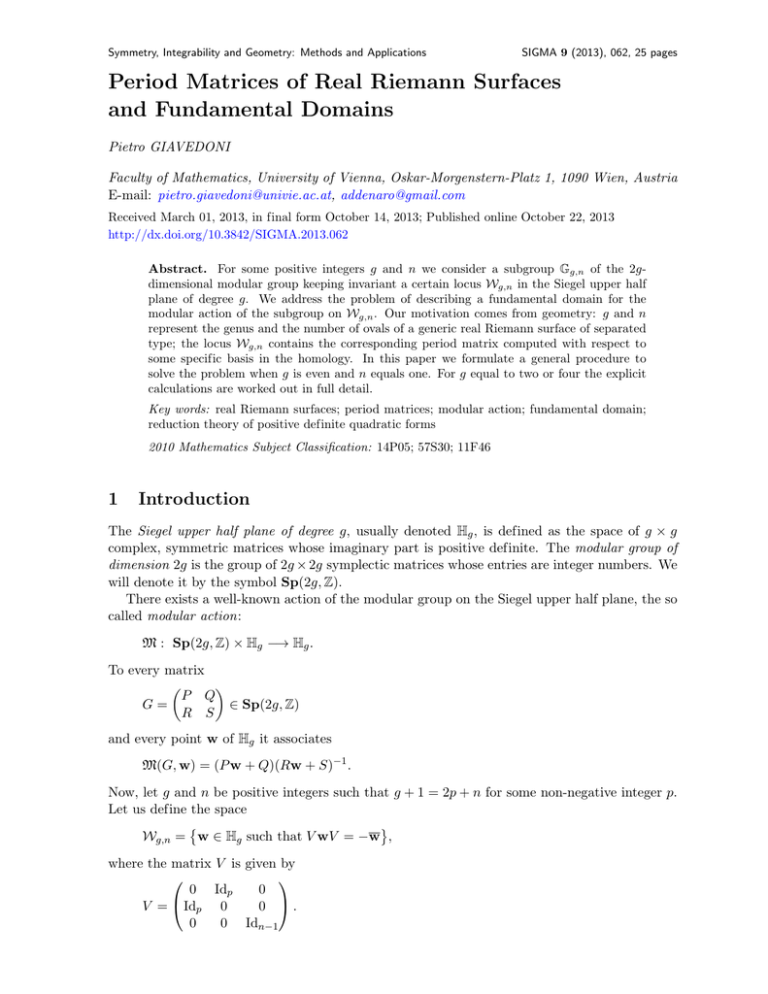 Period Matrices of Real Riemann Surfaces and Fundamental Domains