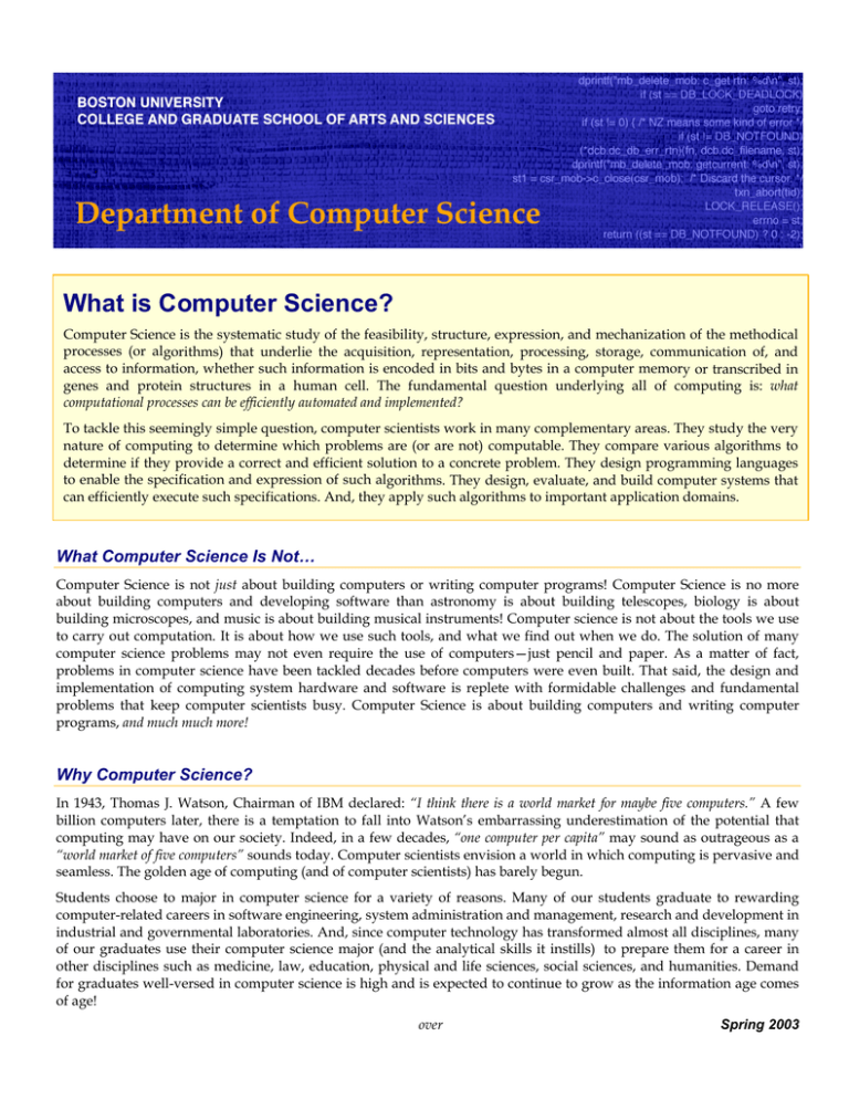 What Is Computer Science 