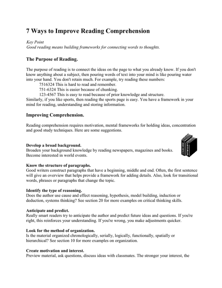 7 Ways To Improve Reading Comprehension The Purpose Of Reading 