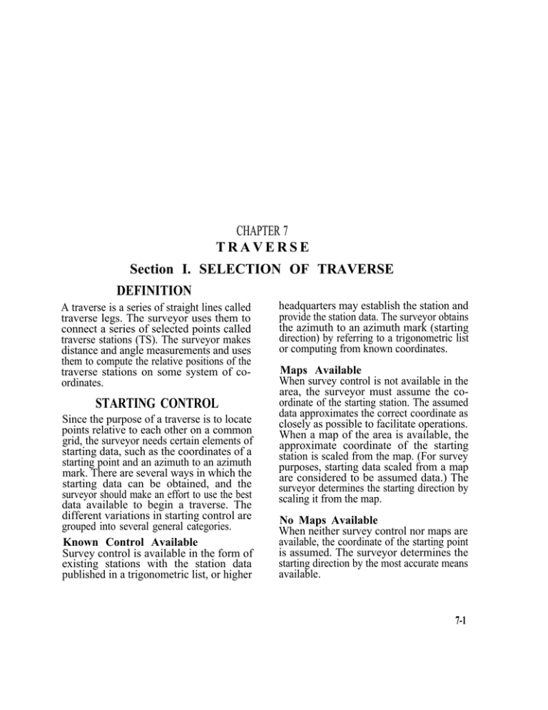 CHAPTER 7 T R A V E R S E DEFINITION