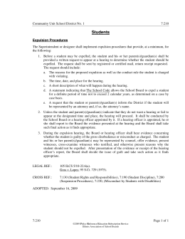 (Emergency Expulsion Letter) CERTIFIED MAIL Date