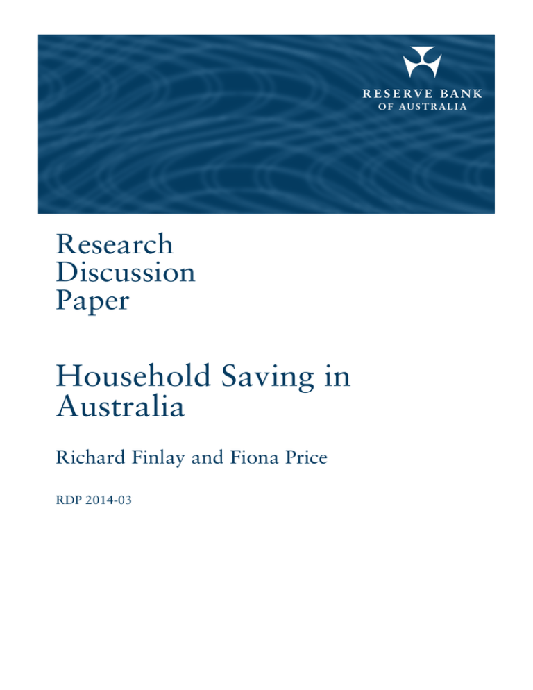 Household Saving In Australia Research Discussion Household Saving In Australia Research Discussion