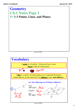 Geometry - Chapter 1 Practice Test