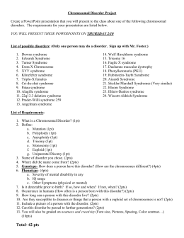 Chromosomal Disorder Project