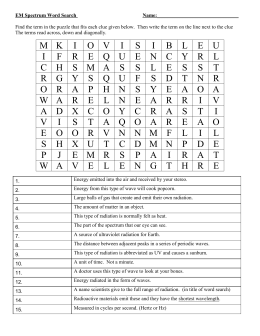 EM Spectrum Word Search