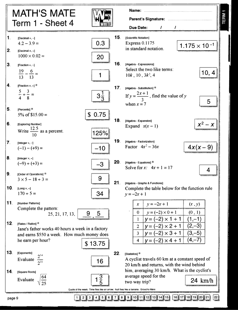 MATHIS MATE Sheet 4 Term MATHIS MATE Sheet 4 Term