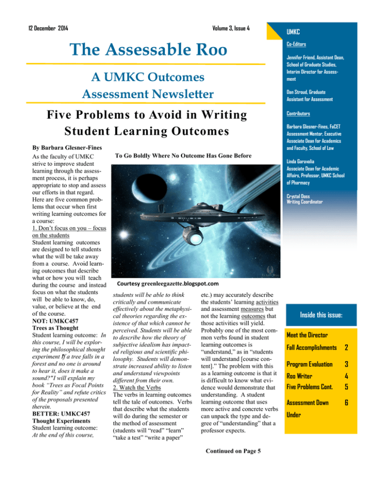 The Assessable Roo A UMKC Outcomes