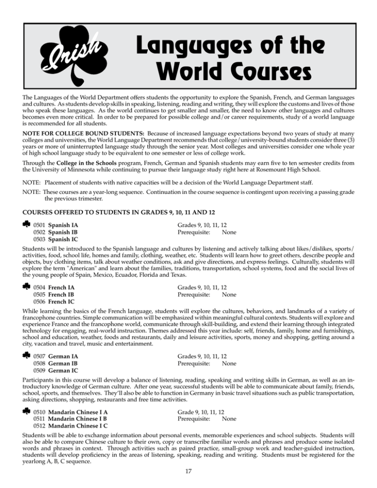Languages Of The World Courses