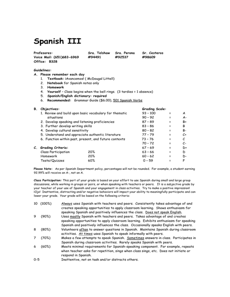 Spanish III