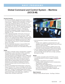 Global Command and Control System – Maritime (GCCS-M)