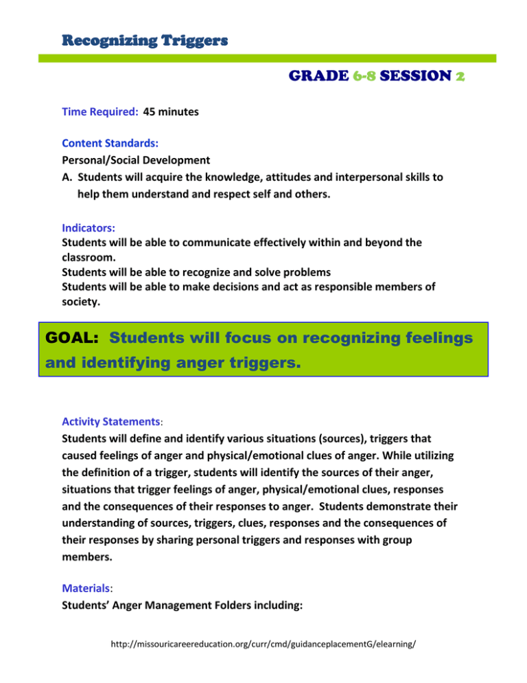 Recognizing Triggers GRADE SESSION