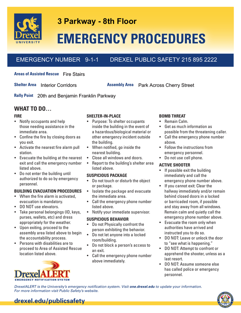 EmErgEncy ProcEdurEs WHAT To Do 