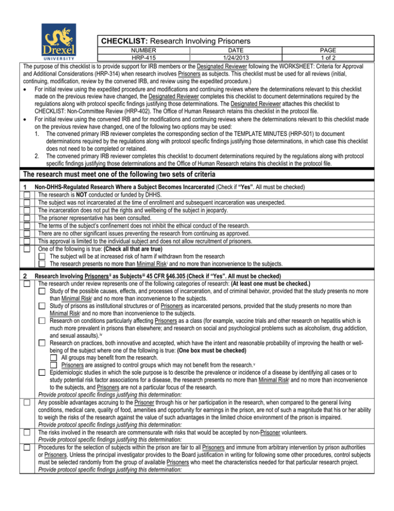 CHECKLIST 