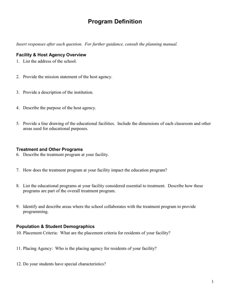 Program Definition