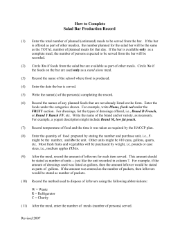 GUIDELINES FOR NO CONCENTRATED SWEETS