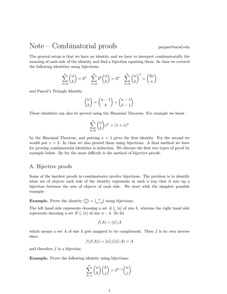 Note Combinatorial Proofs