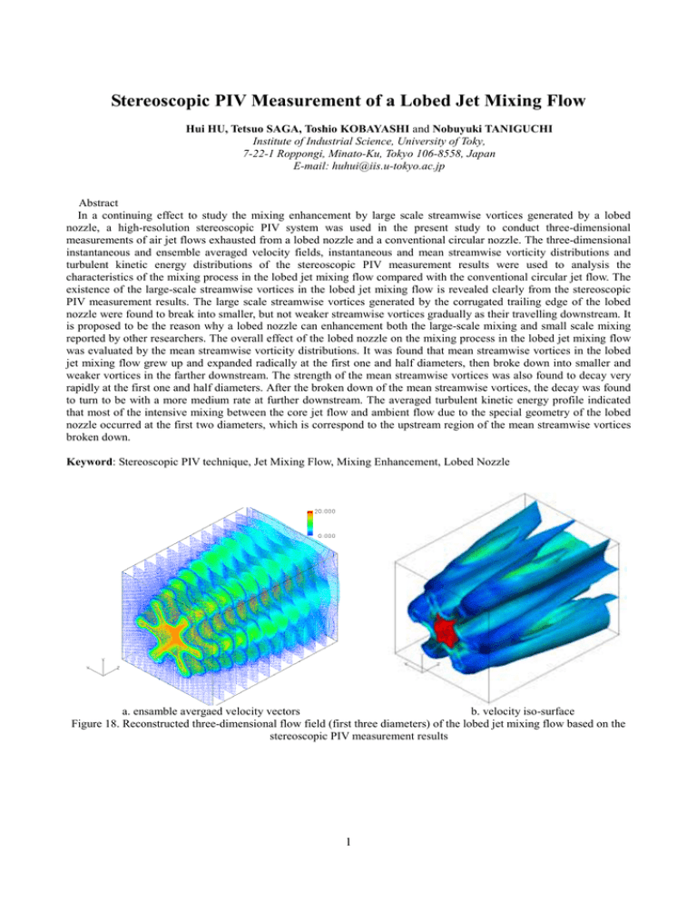 Stereoscopic PIV Measurement of a Lobed Jet Mixing Flow