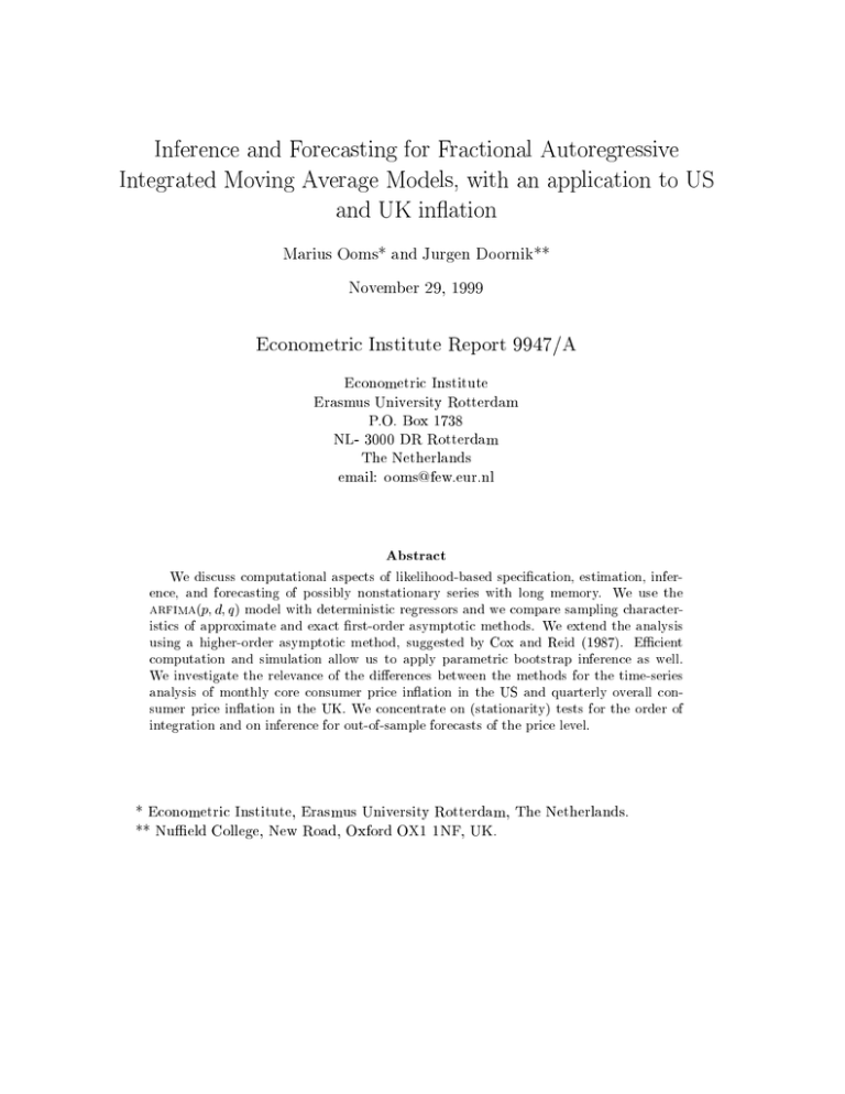 Inference And F Orecasting