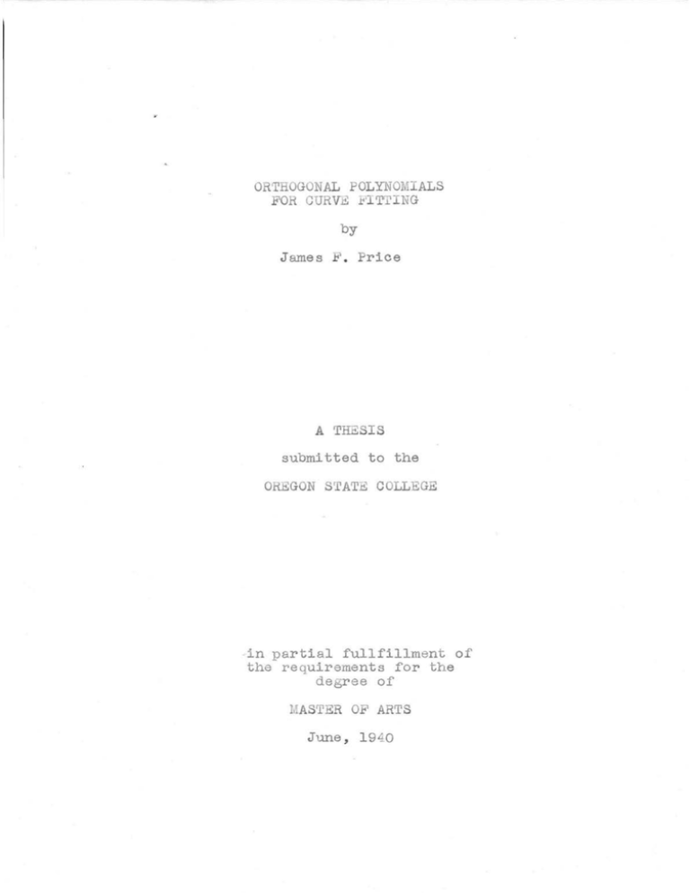 ORTHOGONAL POLYNOMIALS CURVE FITTING STATE OF