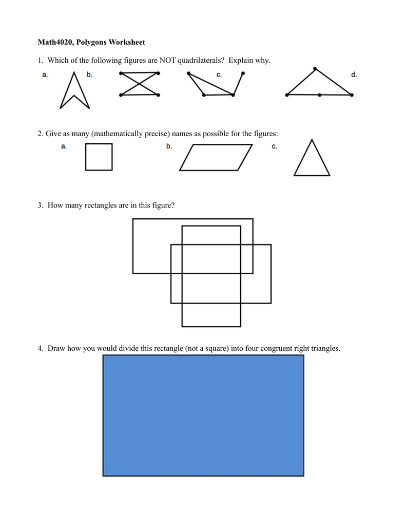 Math4020 Polygons Worksheet Math4020 Polygons Worksheet
