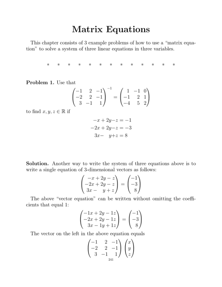 Matrix Equations