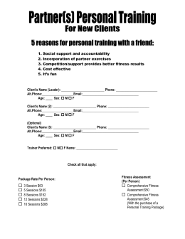 personal fitness training program informed consent