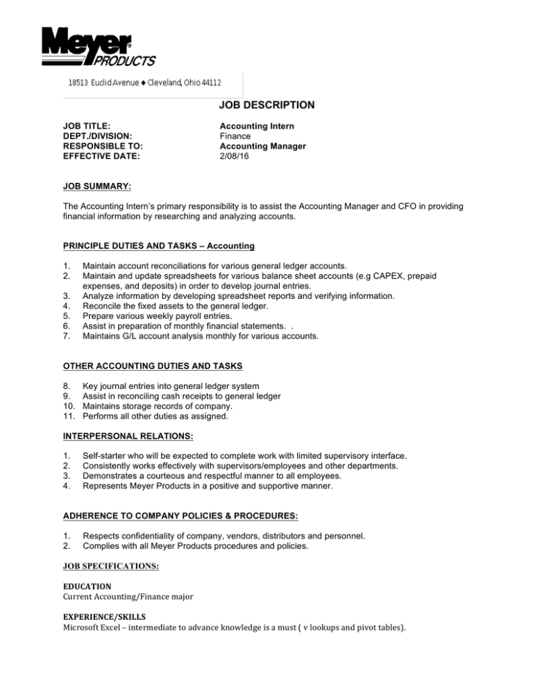 JOB DESCRIPTION