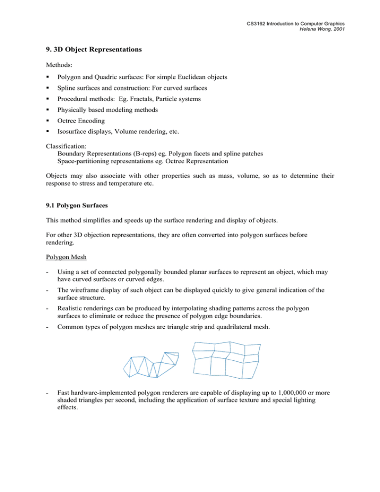 9 3D Object Representations