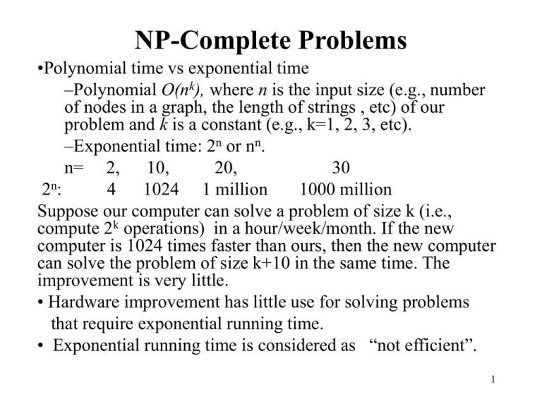 NP Complete Problems NP Complete Problems