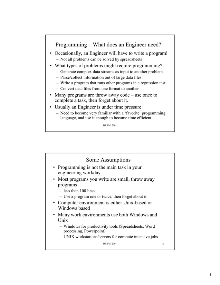 Programming What Does An Engineer Need 