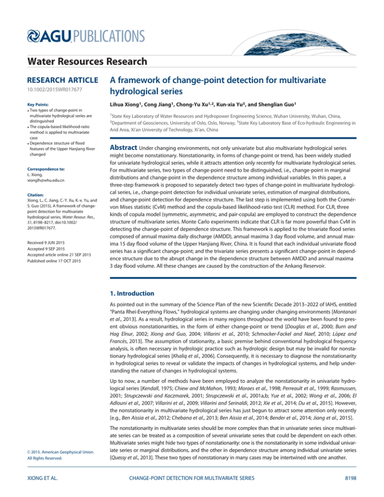A framework of change-point detection for multivariate hydrological ...