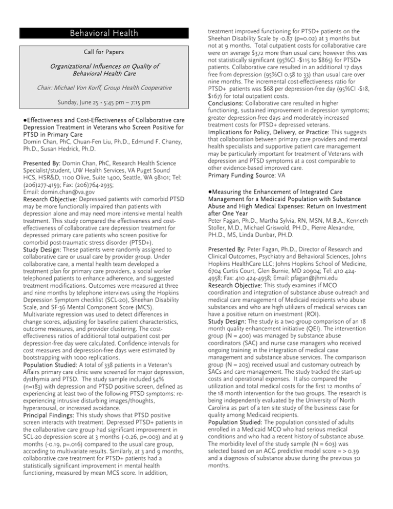 Behavioral Health