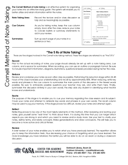 Lesson Plan for Note Taking