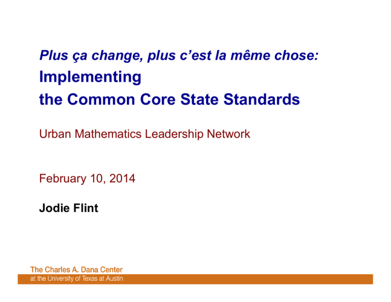Implementing The Common Core State Standards Urban Mathematics Implementing The Common Core State Standards Urban Mathematics