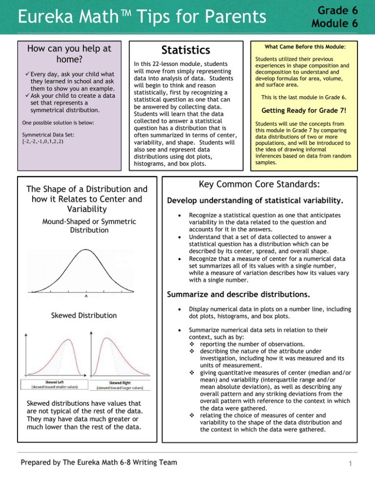 Eureka Math Tips For Parents Grade 6 Module 6