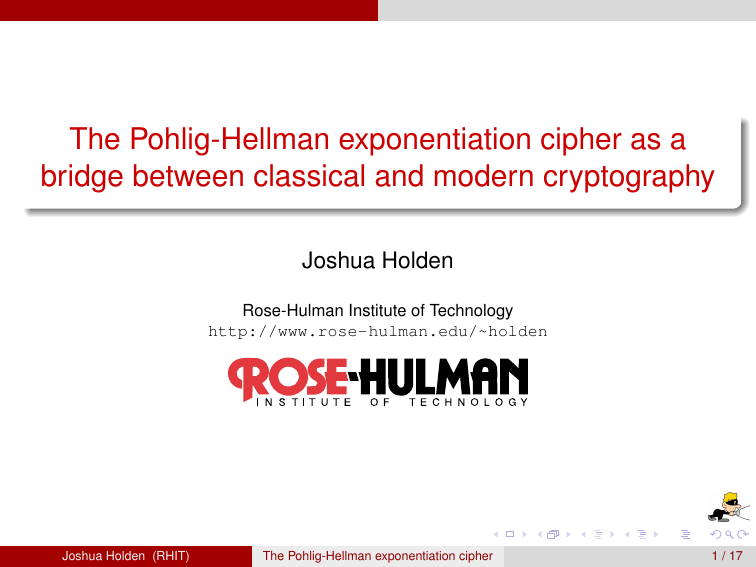 Pohlig-Hellman Cipher: Classical to Modern Cryptography