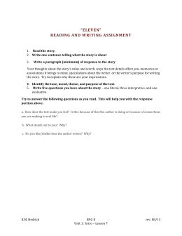 Rubric for Narrative Writing—Fourth Grade