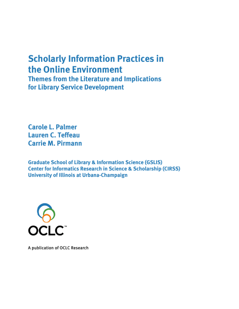 Scholarly Information Practices In The Online Environment scholarly-information-practices-in-the-online-environment