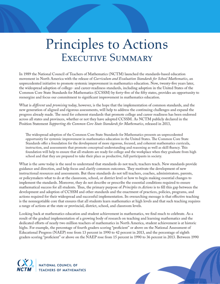 Principles to Actions Executive Summary