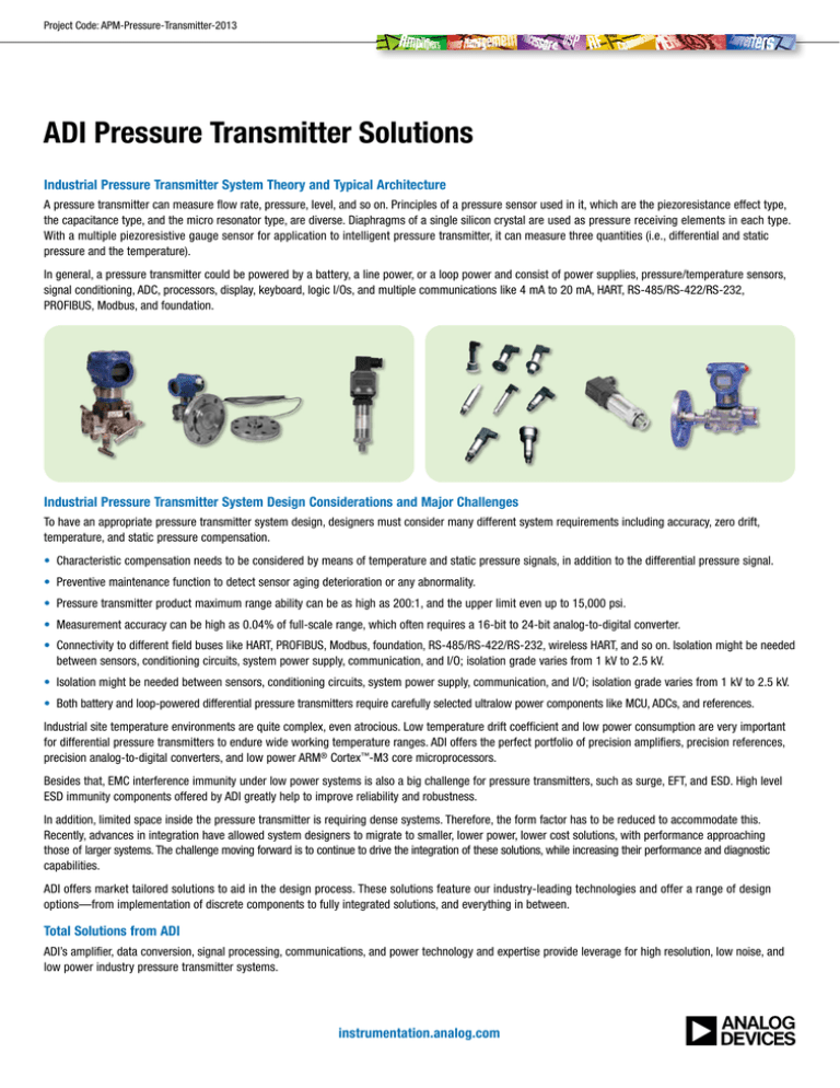ADI Pressure Transmitter Solutions