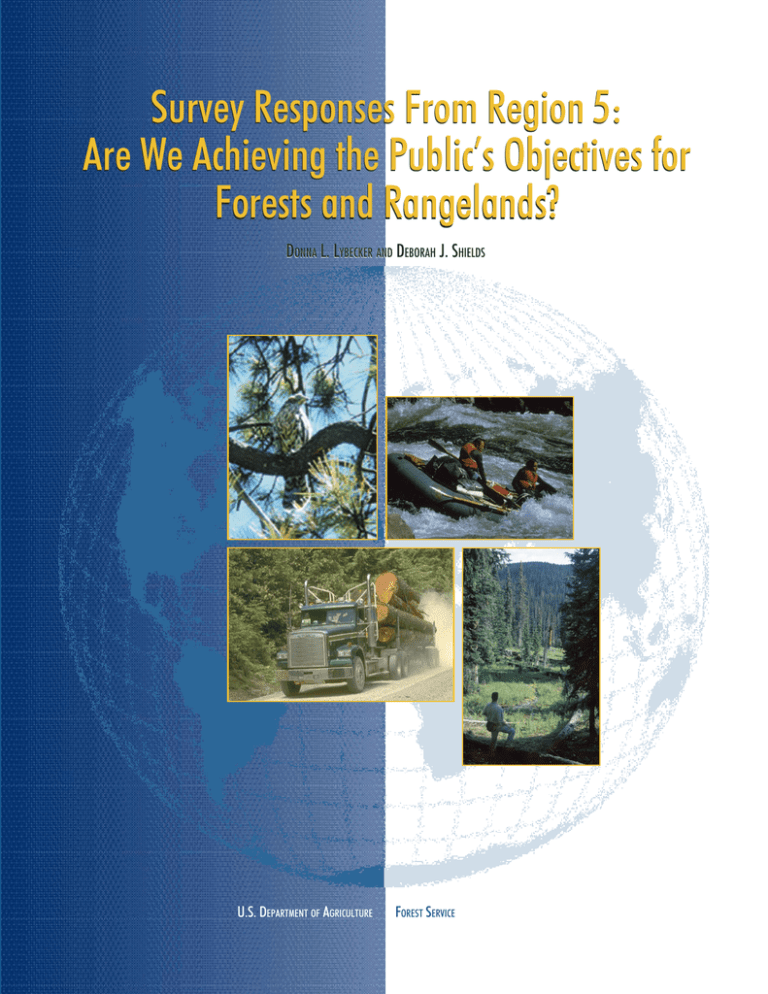 Survey Responses From Region 5: Forests and Rangelands? D
