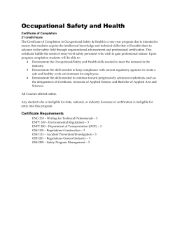 OUTLINE CASE STUDY/CASE ANALYSIS on OSH